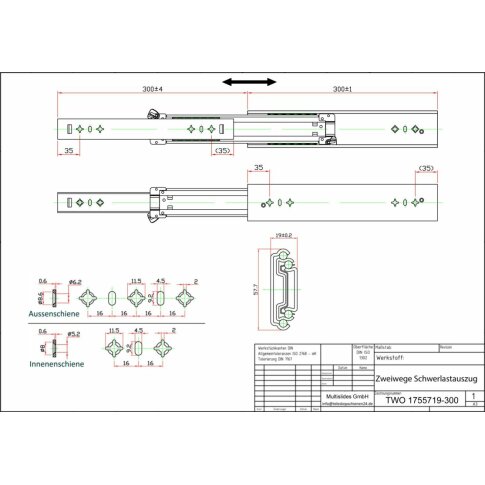 Zweiwege Schwerlastauszüge bis 150 kg